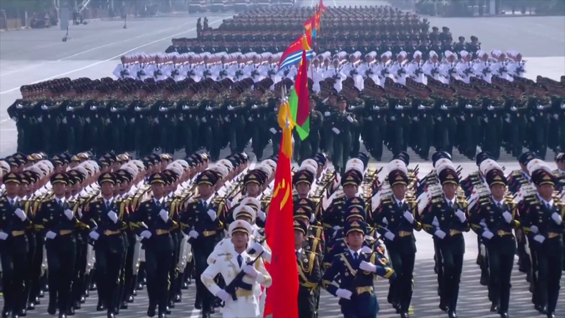 China's president hosts largest military parade ever for the country