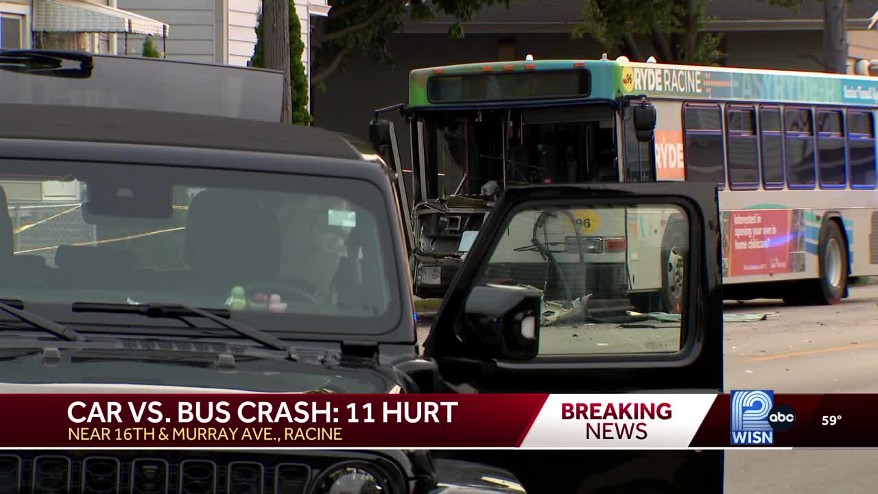 11 injured, 1 arrested in Racine crash involving bus