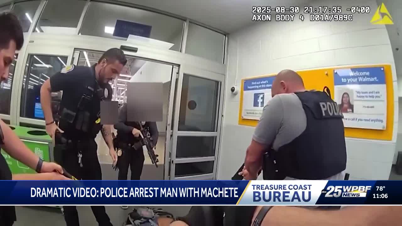Dramatic video: Fort Pierce police subdue man with machete