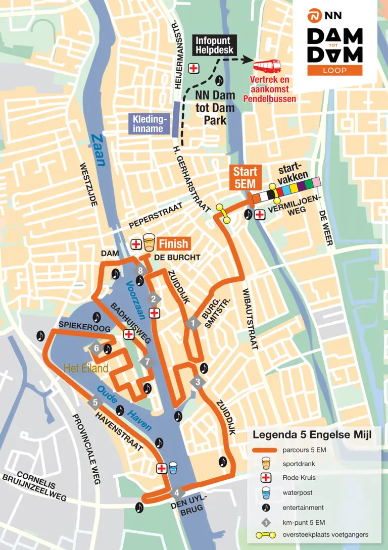 Dam tot Damloop: dit is de route