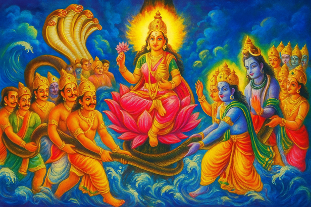 Why Goddess Lakshmi Rose from the Ocean During Samudra Manthan