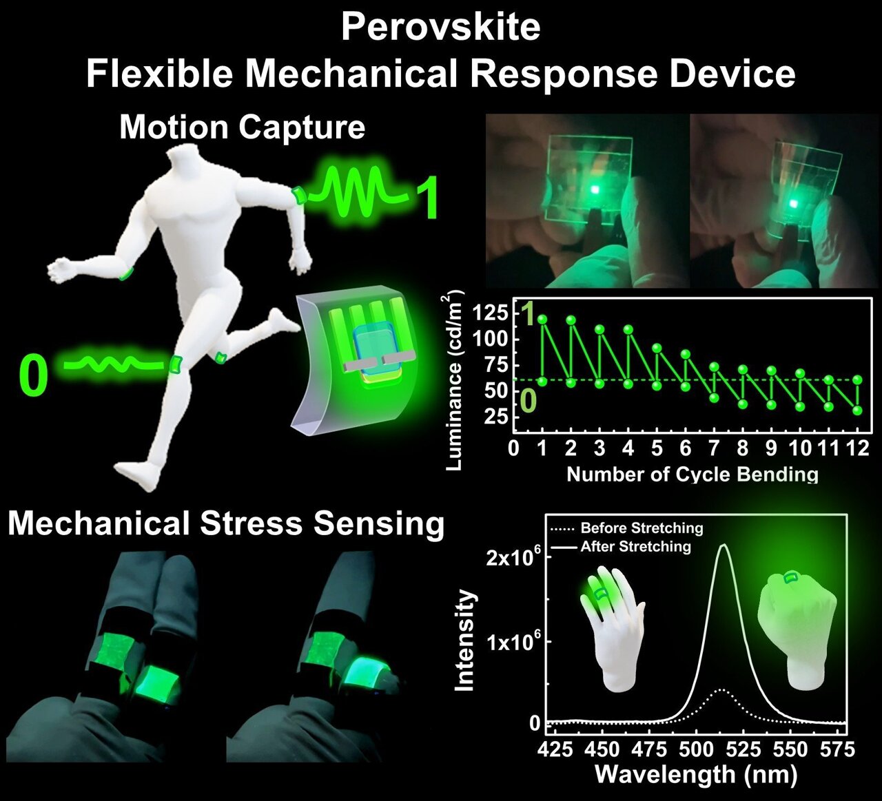 Flexible perovskite device achieves optical logic emission for motion ...