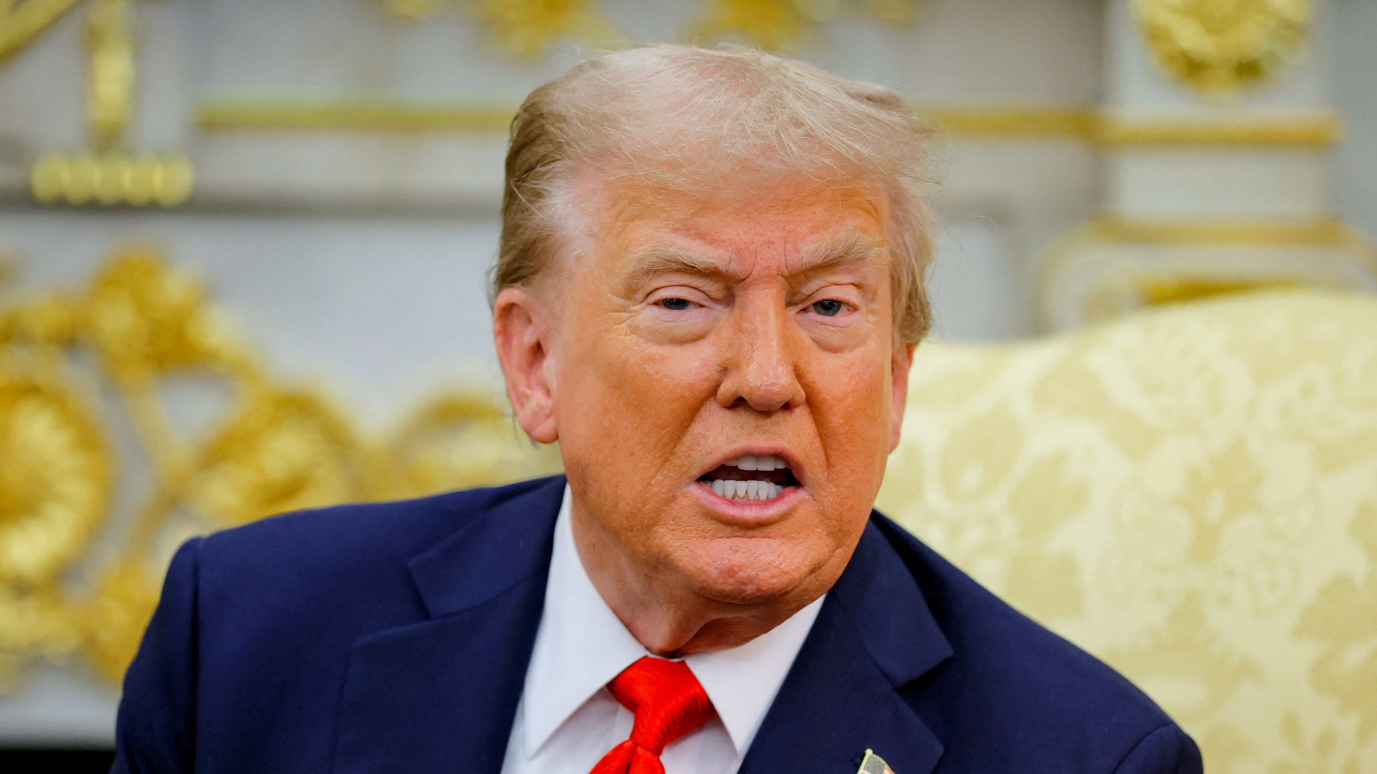 Trump Shows Off Gaudy Oval Office Makeover