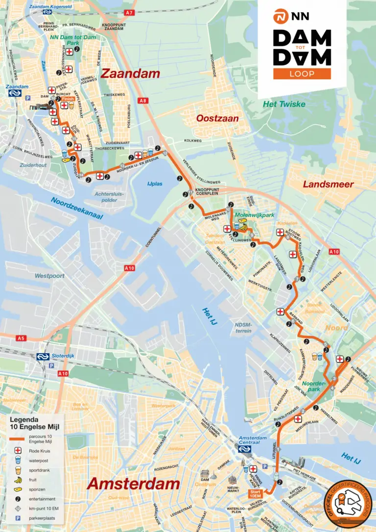 Dam tot Damloop: dit is de route