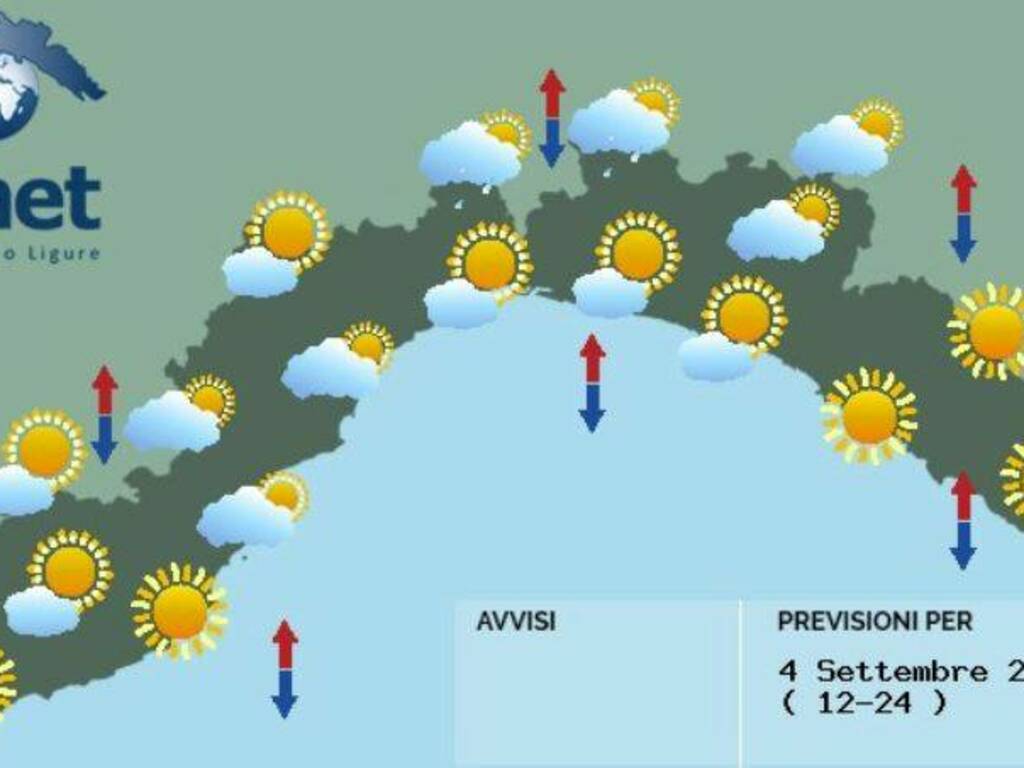 Previsioni meteo, sulla Liguria nuvole a ponente e possibili piogge ...