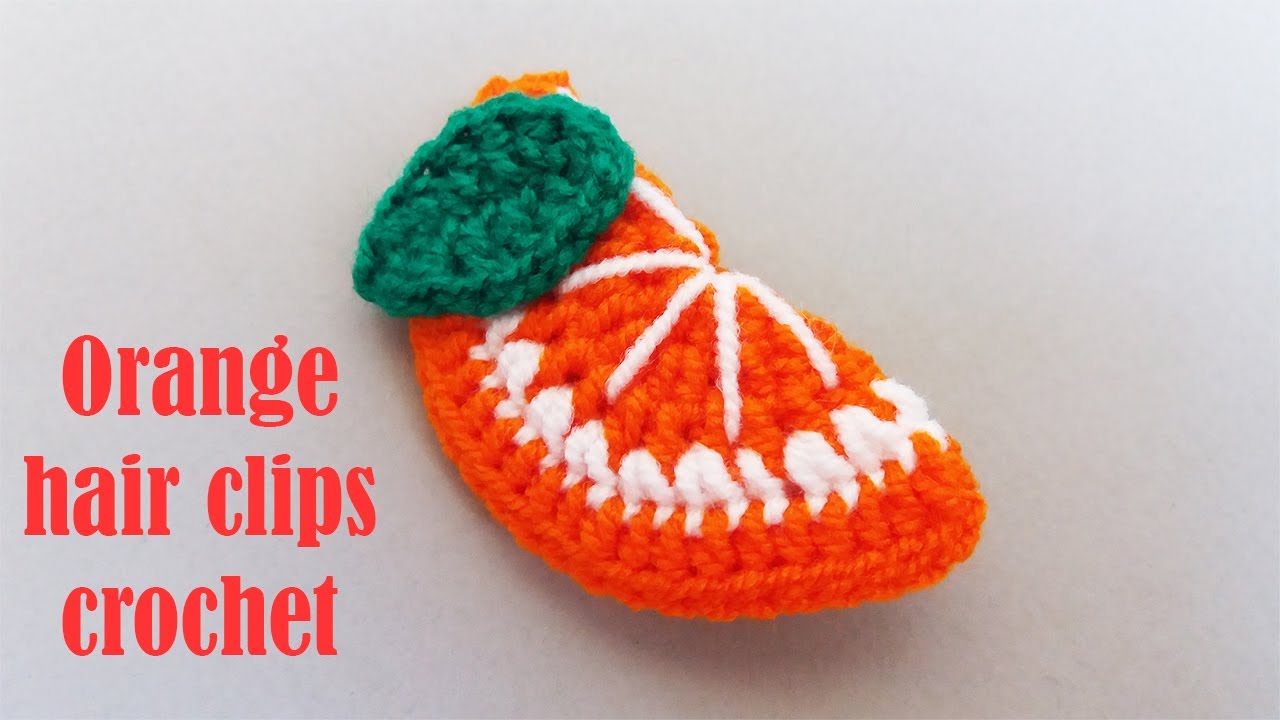 Orange Hair Clips Crochet Tutorial | Crochet Hair Clips for Beginners