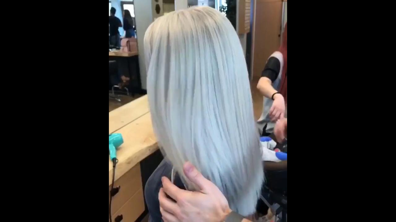 Showing Brown Hair With White Coloring Result
