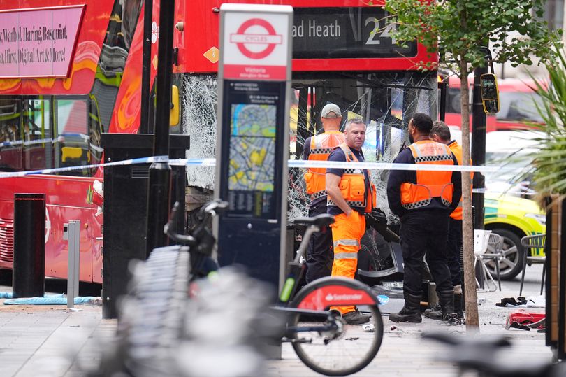 Victoria crash first photos show huge damage after bus mounts pavement ...