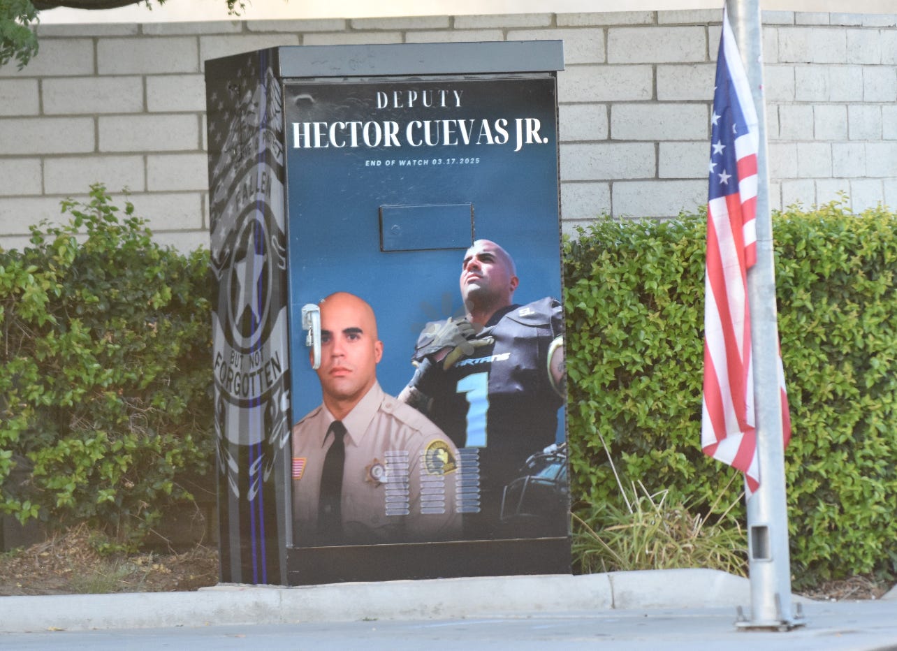 Roadside memorial pays tribute to fallen Victorville Sheriff's Deputy ...