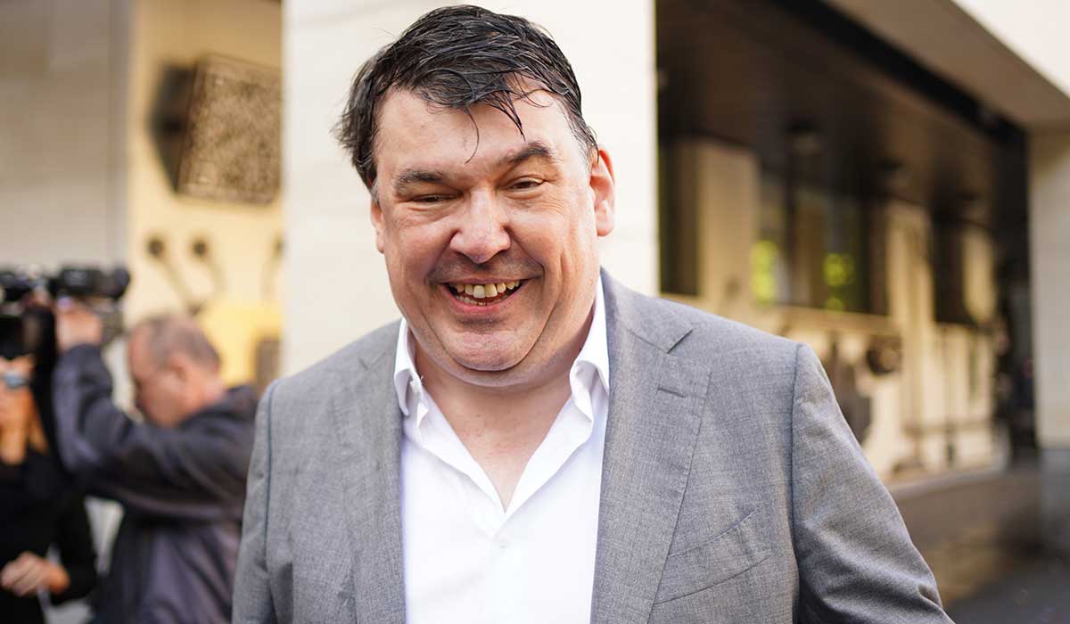 Graham Linehan arrives in court for trial accused of harassing trans ...