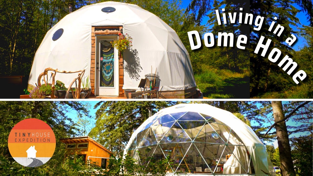 Enchanting dome home in woods w/ luxury bath-house & rain catchment