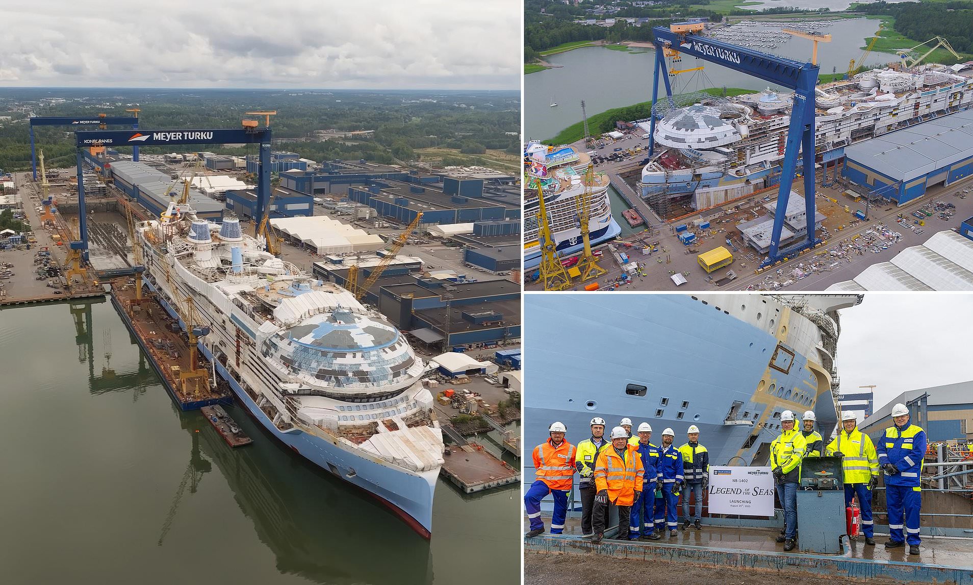 World's largest cruise ship makes a splash as it hits the water for the ...