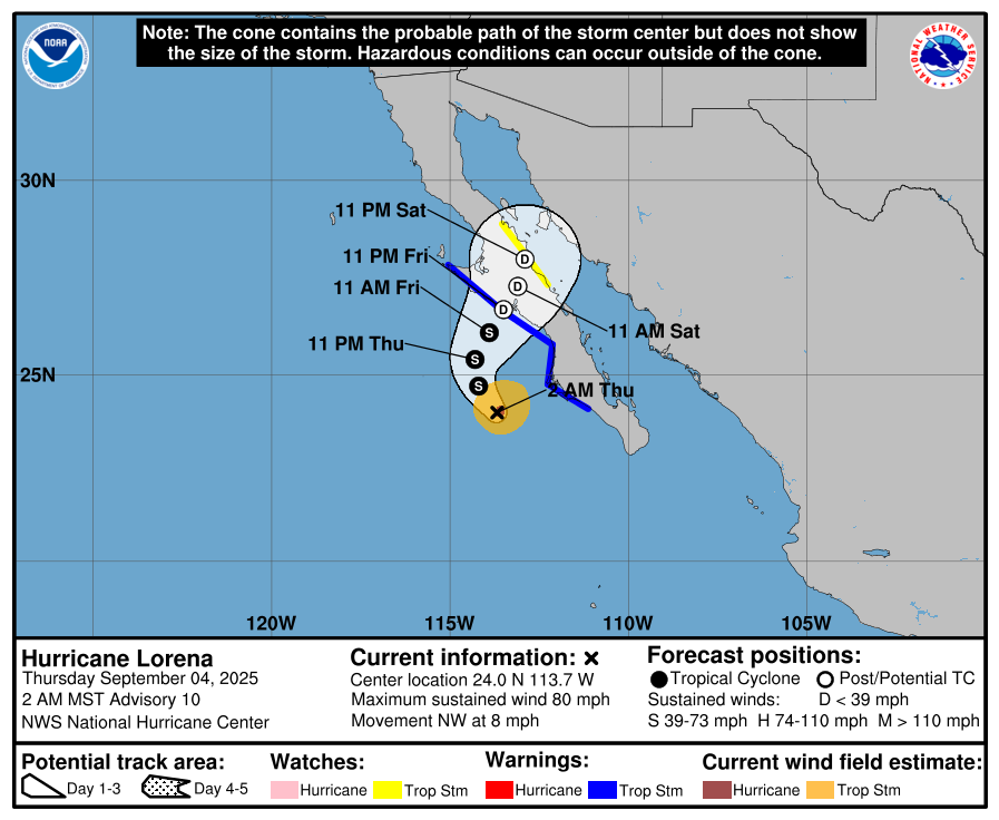 Where is Tropical Storm Lorena headed? See path of storm