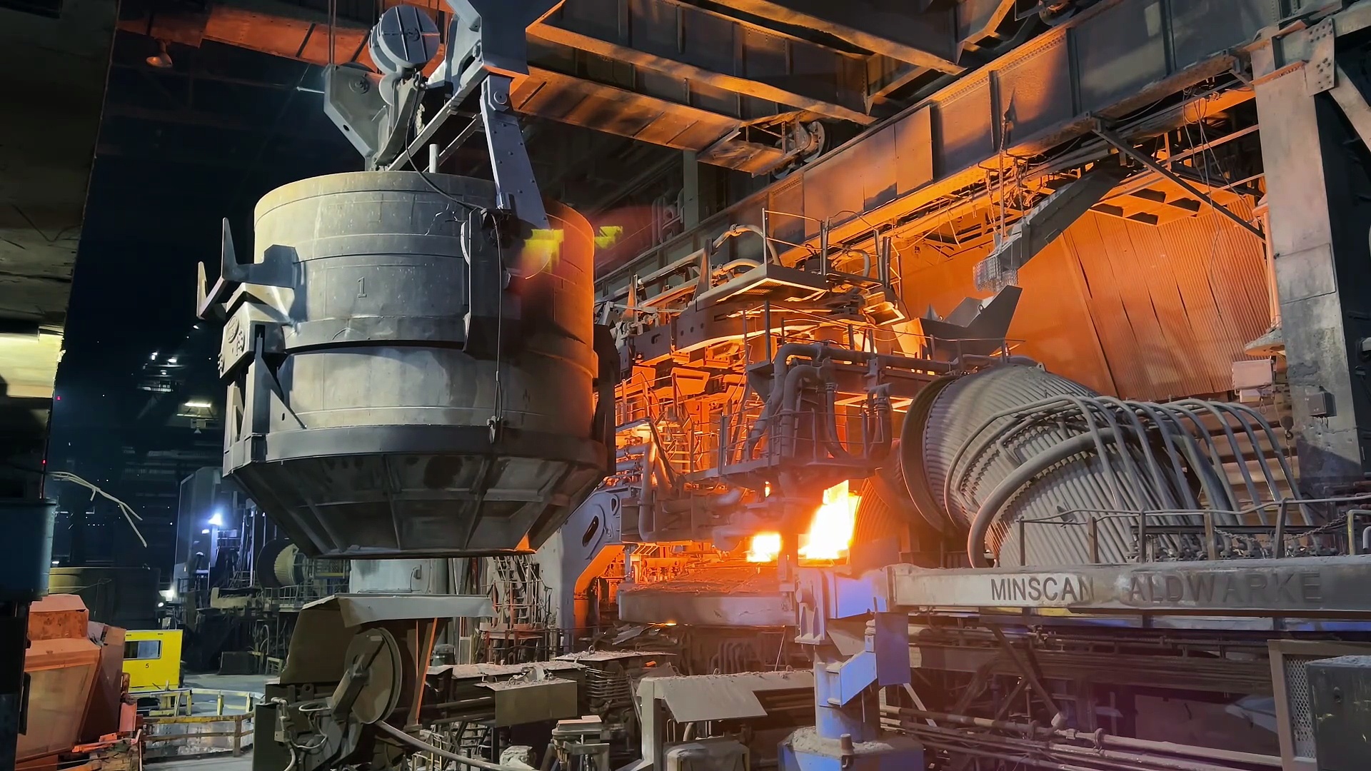 Electric Arc Furnace scrap melt and pour at Speciality Steel UK in ...