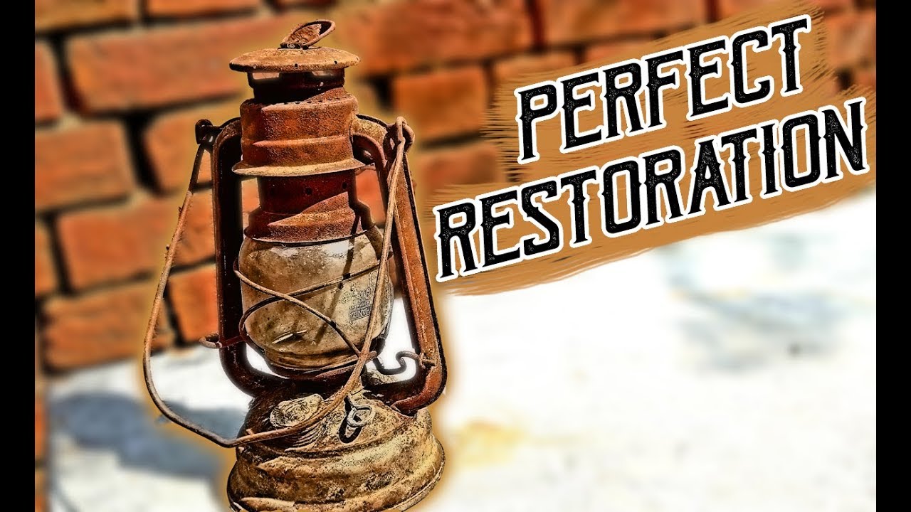 Rusty lamp restoration - 1912 useless old lantern