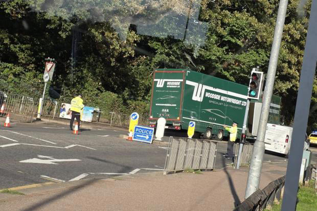 Lorry stuck on traffic island causes heavy rush-hour traffic
