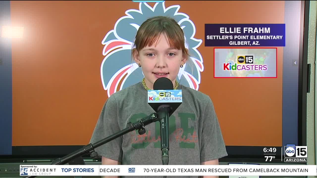 Kidcaster Ellie gives your Thursday morning forecast from Settler's Point Elementary School