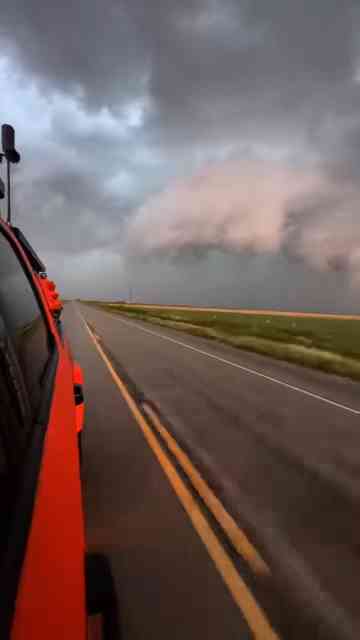 Gnarly Storm Clouds With Lightning Strikes Overhead