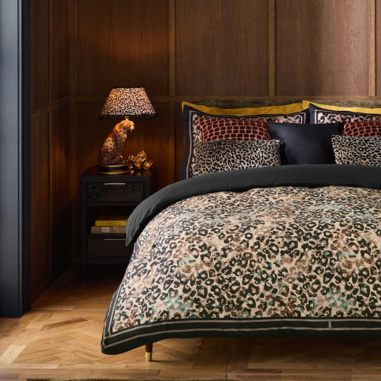 I used to think leopard print bedding was tacky, but these chic styling ...