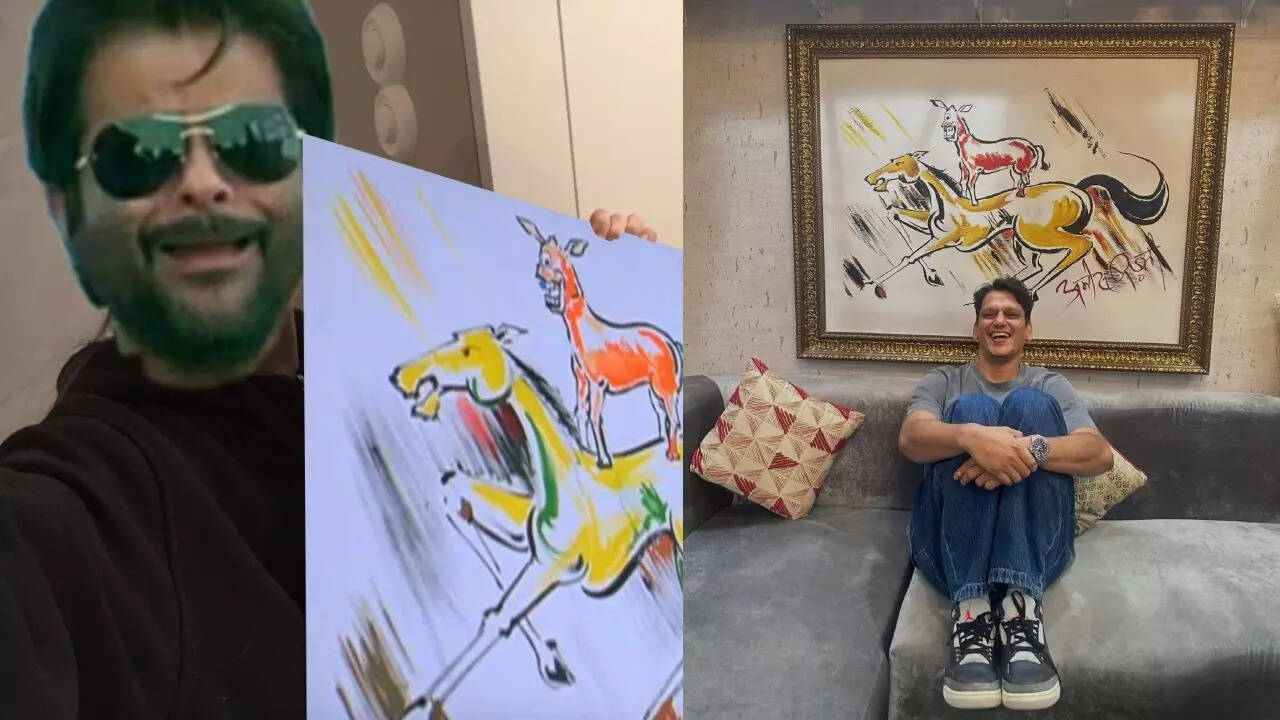 Vijay Varma posing with Majnu Bhai aka Anil Kapoor's iconic painting ...