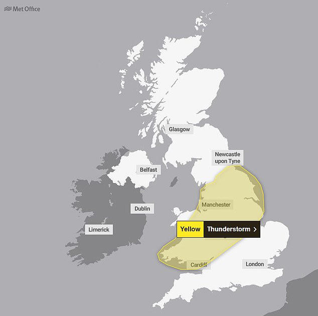 Flood and thunderstorm warnings issued with parts of Britain set to be ...
