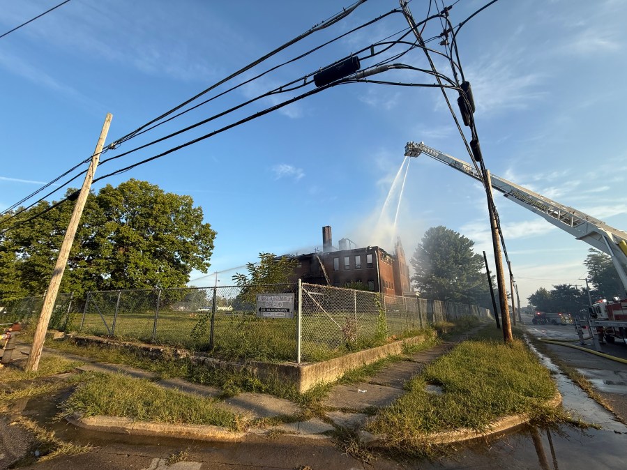 Firefighters battle blaze at former Vance Elementary School in Paris