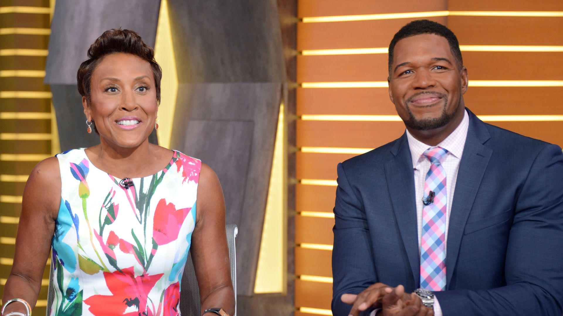 Robin Roberts apologizes to Michael Strahan on GMA after NFL quip