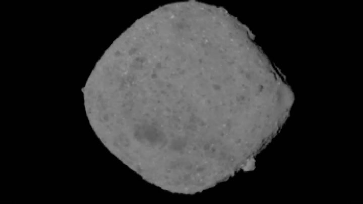 Asteroid Bennu captured in a time-lapse rotation video