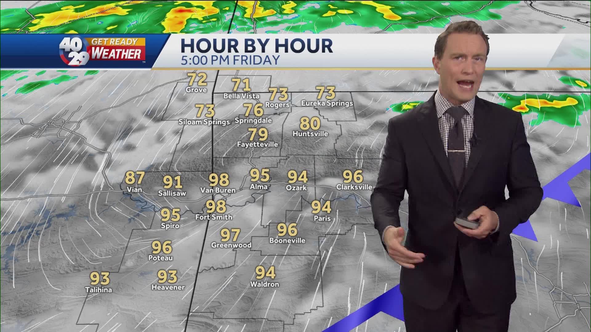 Cold front coming in to Arkansas