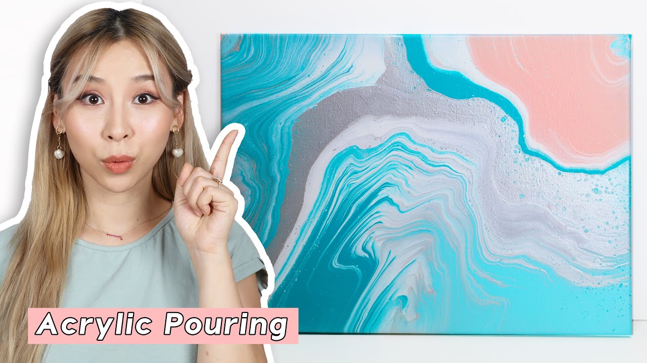 Trying acrylic pouring for the first time!
