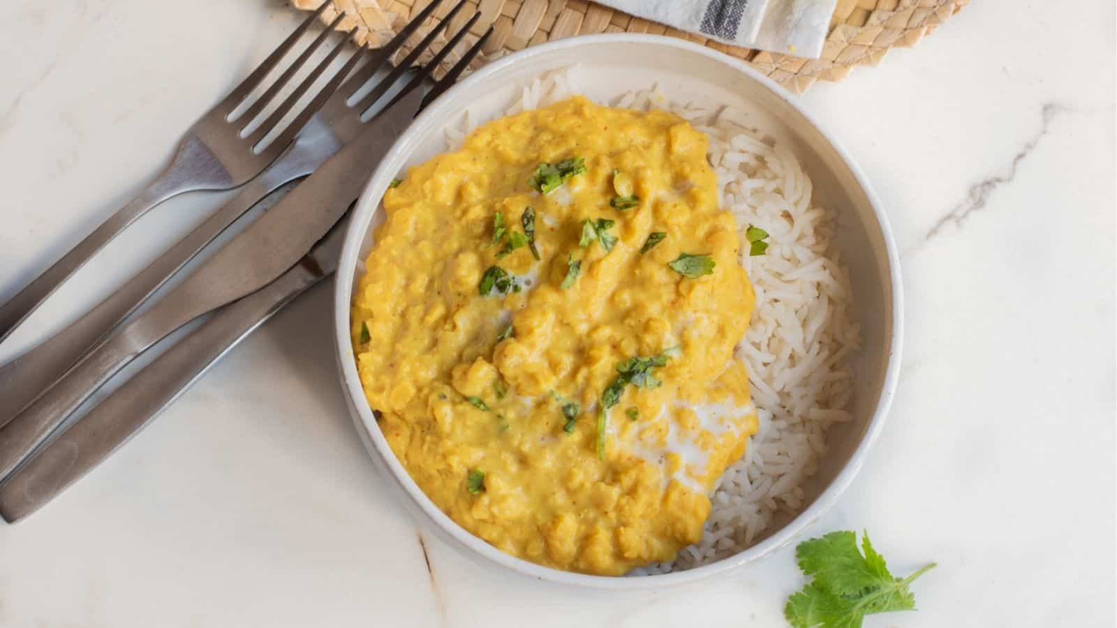 Comforting coconut red lentil curry recipe