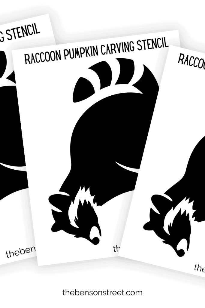 Free Printable Raccoon Pumpkin Stencil: Cute Carving Idea