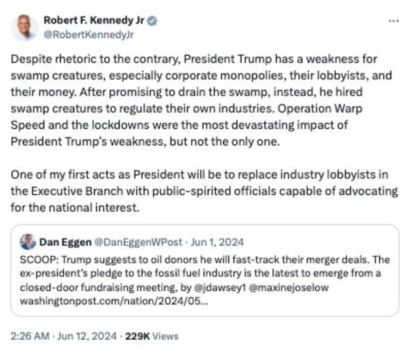 RFK Jr. humiliated as his own tweet slamming Trump's 'weakness' shown ...