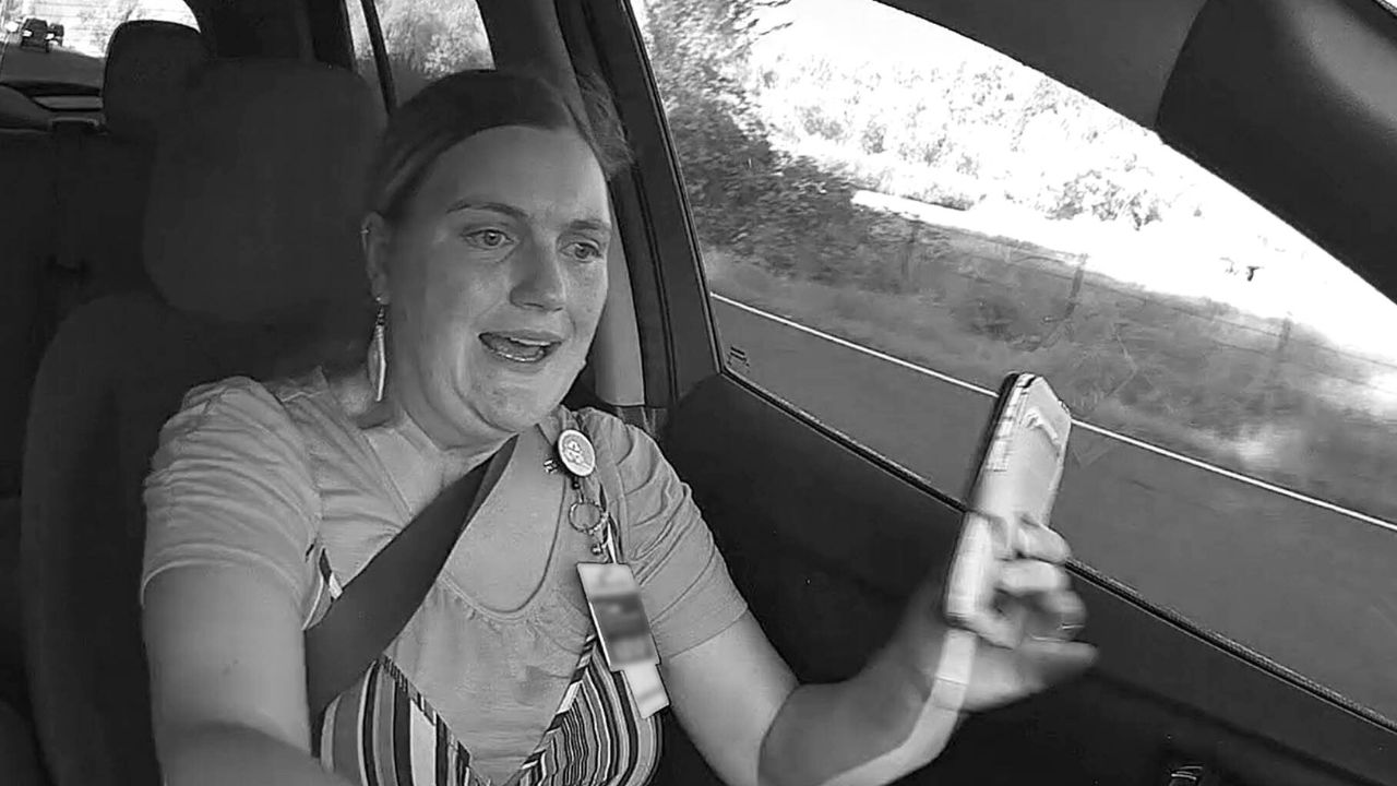 Shocking dashcam appears to show woman texting while driving before crash