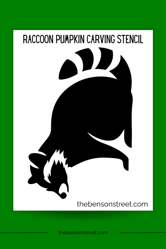 Free Printable Raccoon Pumpkin Stencil: Cute Carving Idea