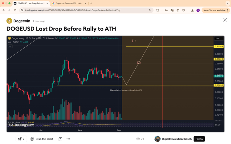 DOGE dreams of $1 but smart money predicts RTX will go to $5 this year