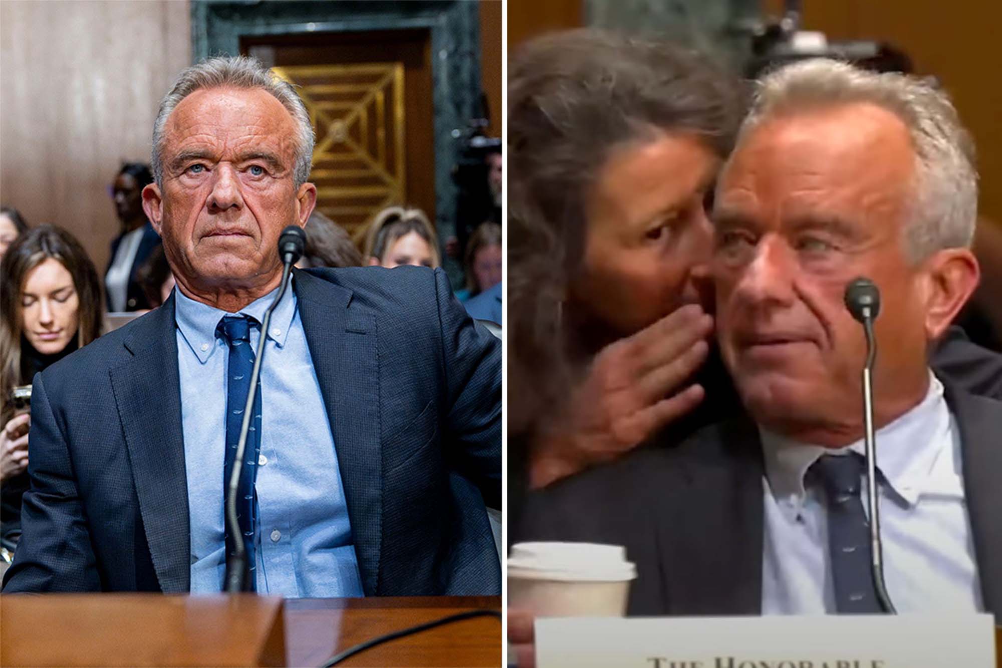 RFK Jr. rushes to mute microphone after aide appears to point out his ...