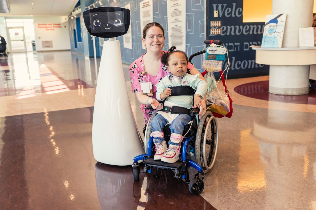 Robin the Robot cheering sick tots at St. Mary’s hospital in year-long ...