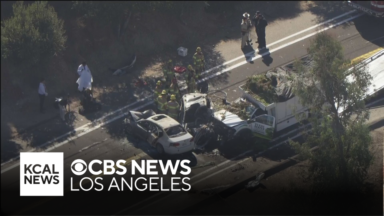 1 killed, child hospitalized after fiery 3-car crash in Orange County