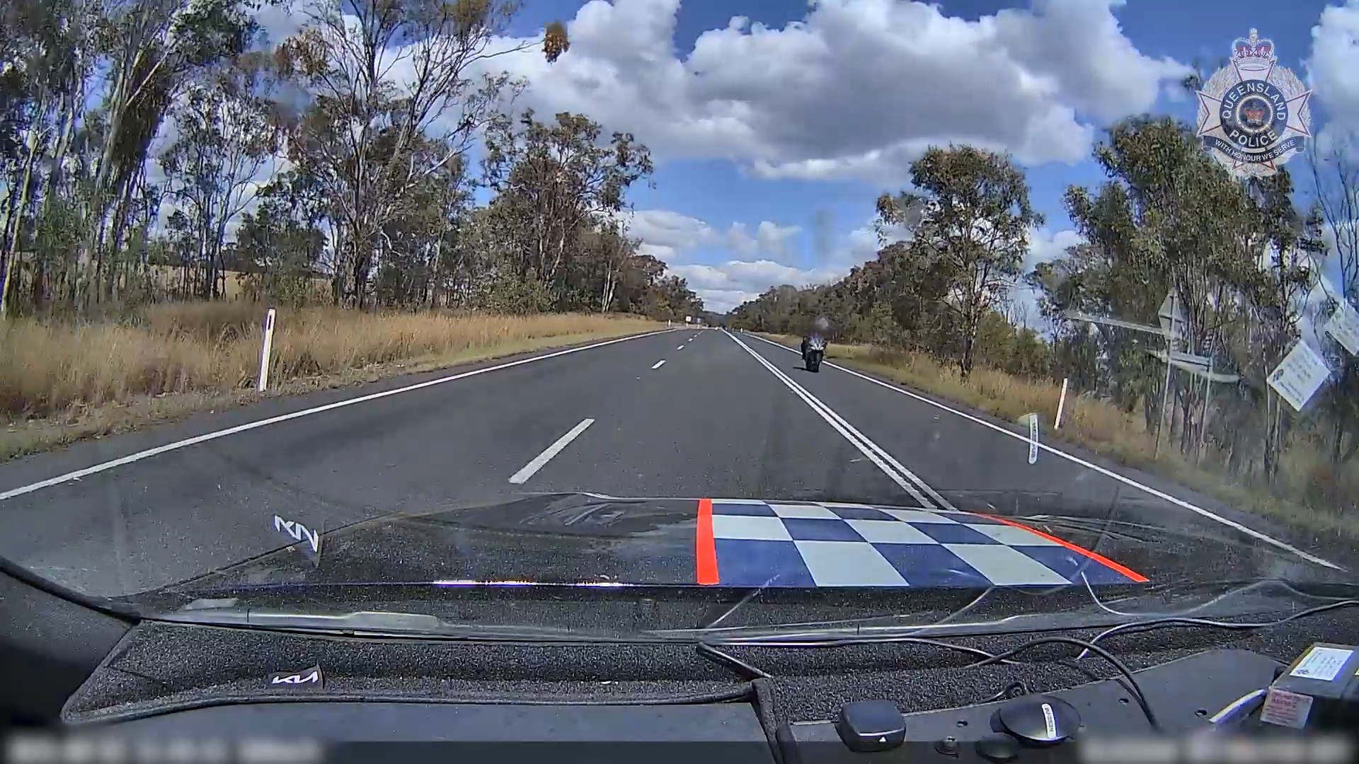 Dashcam footage shows motorcyclist being caught doing 'phenomenal speed'