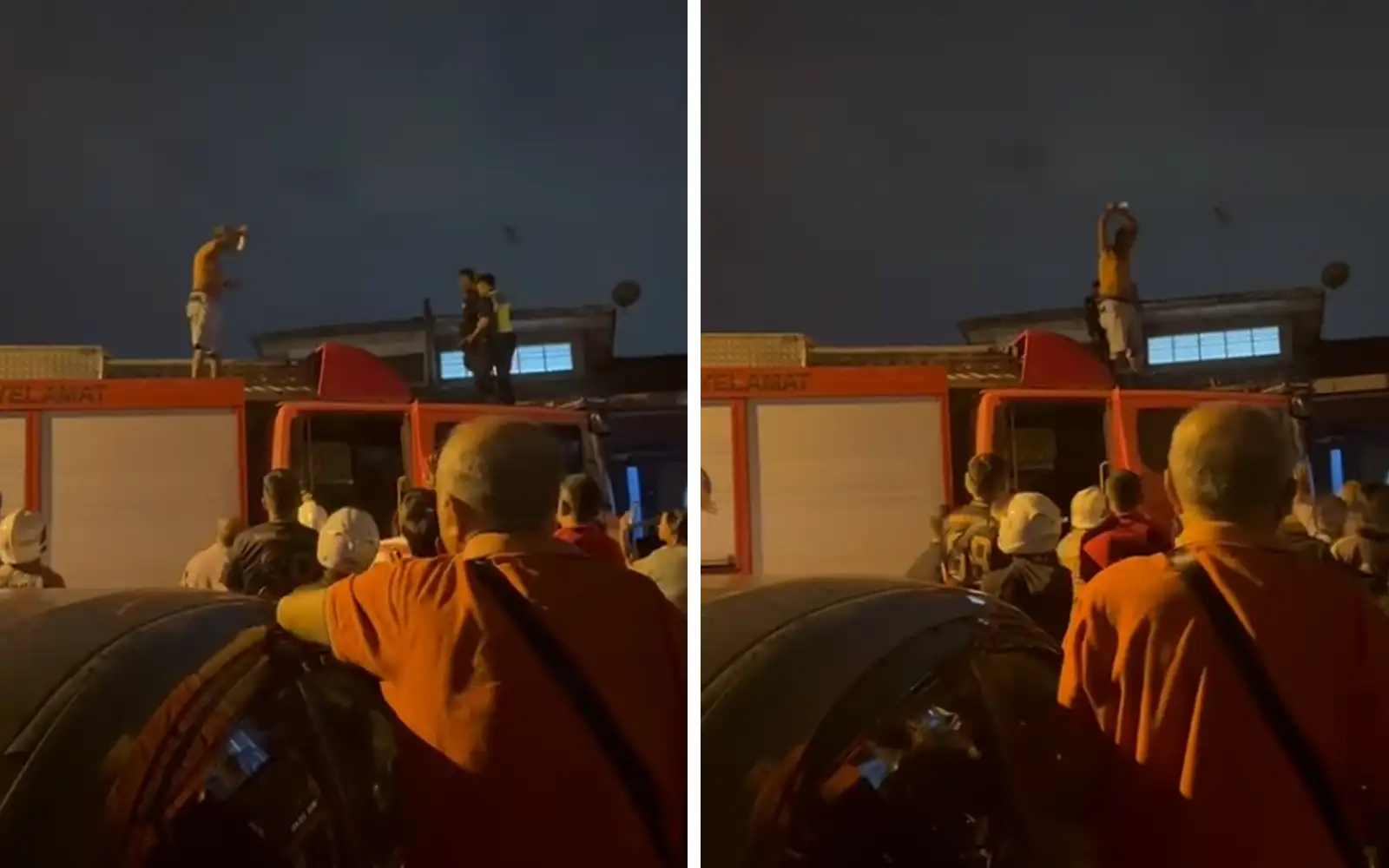 Man arrested after 4 hours on roof