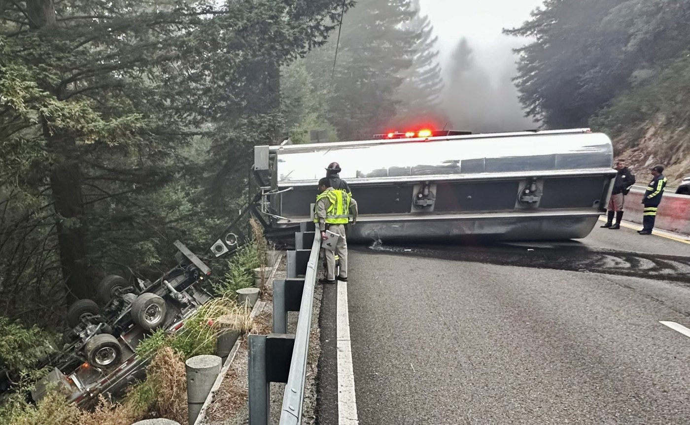 Crash involving gas tanker on Highway 17 in Santa Cruz County closes ...
