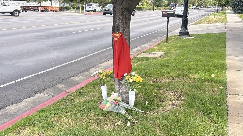 Superman cape draped over memorial for man who sacrificed himself to ...