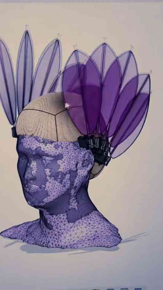 Animated 3D printed headpiece inspired by Cameron Hughes