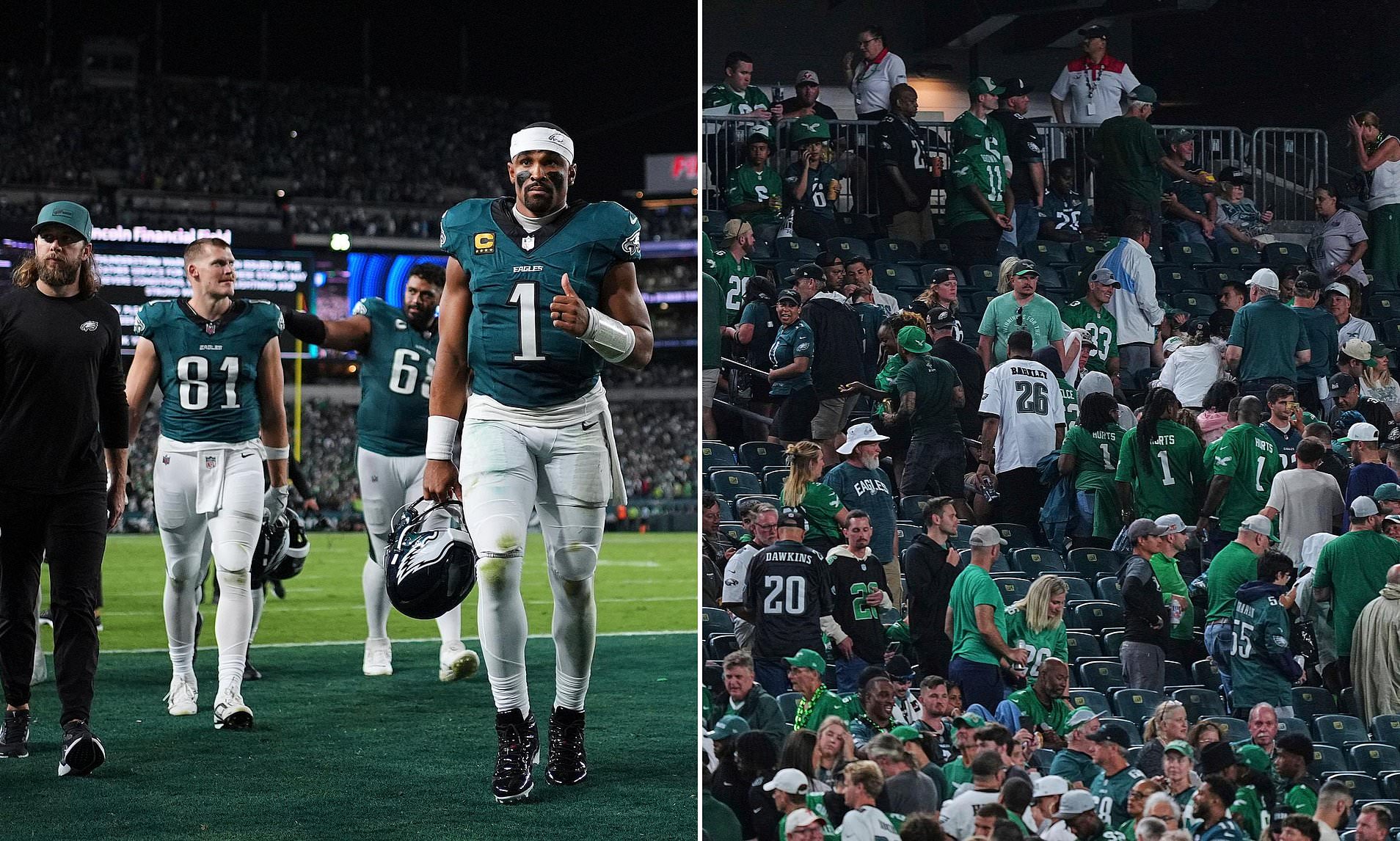 Cowboys-Eagles NFL season opener is SUSPENDED and players are rushed ...