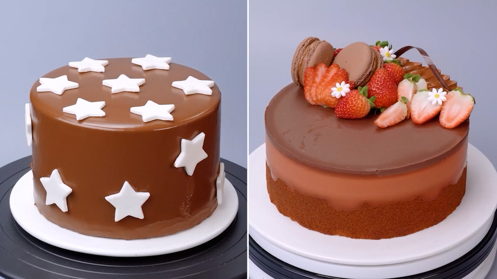 Chocoladetaarten met Sterren en Aardbeientopping