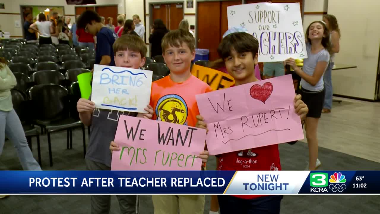 Sacramento parents protest teacher's replacement over carpet removal