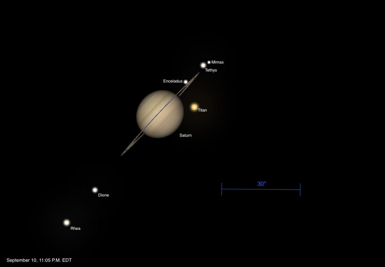 The Sky Today on Thursday, September 11: Titan passes behind Saturn