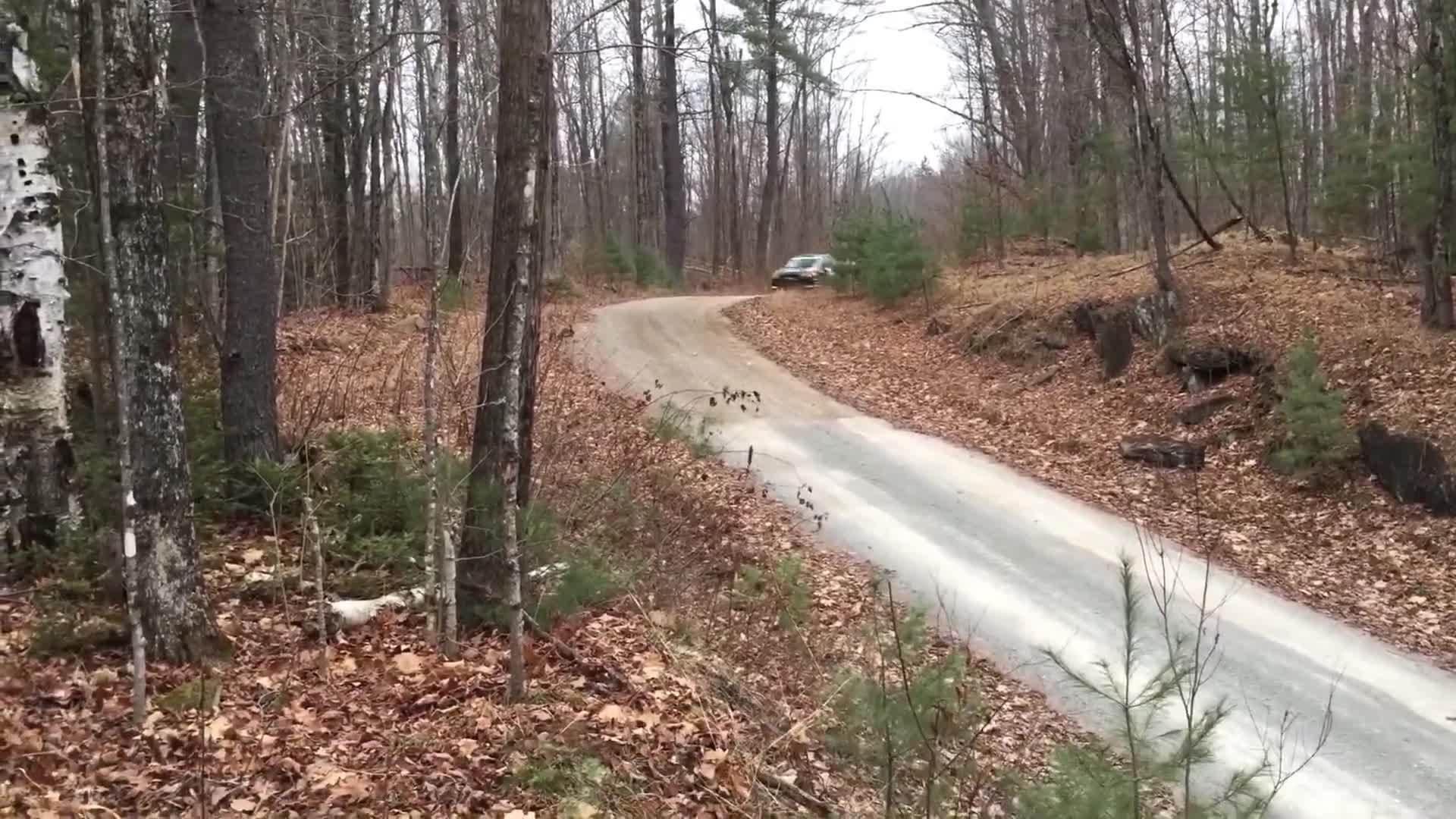 Rally Car Rolls over during Forest Race