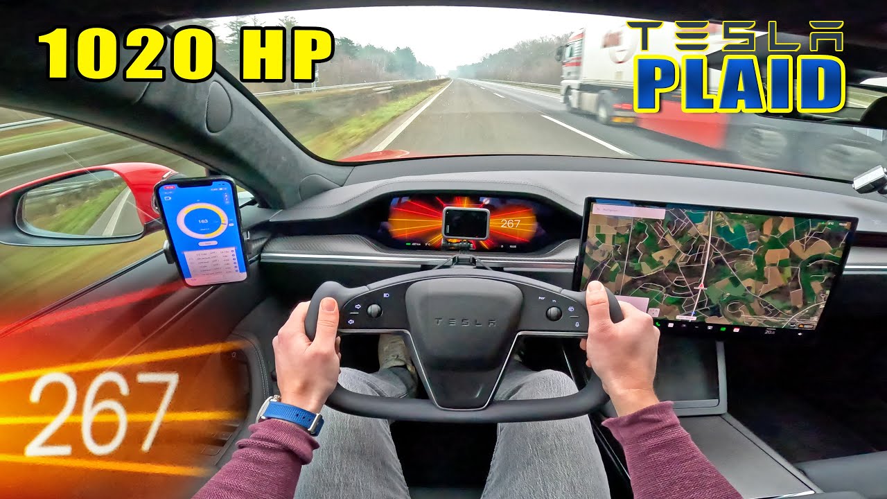 Tesla Plaid Autobahn Top Speed POV